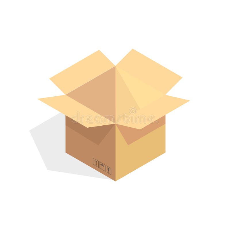 Isometric Cardboard Icon. Cartoon Package Box Illustration Stock ...