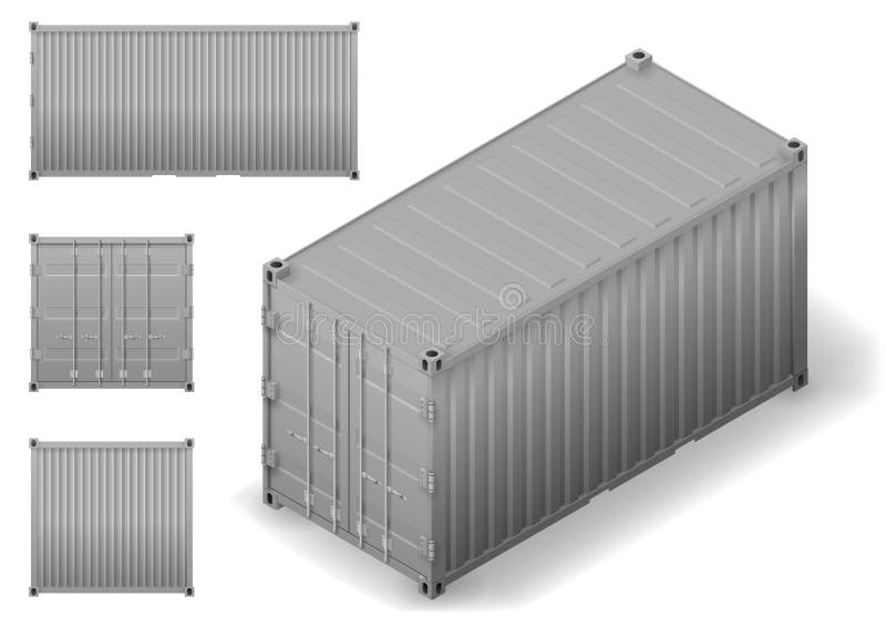 Isometric cargo container stock vector. Illustration of container ...