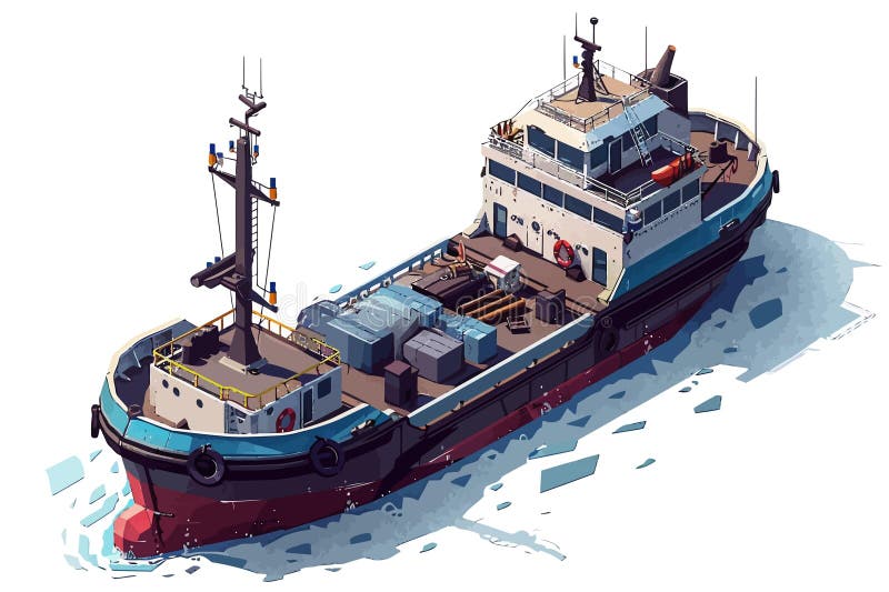 Isometric Cargo Ship Isolated Stock Vector - Illustration of maritime ...