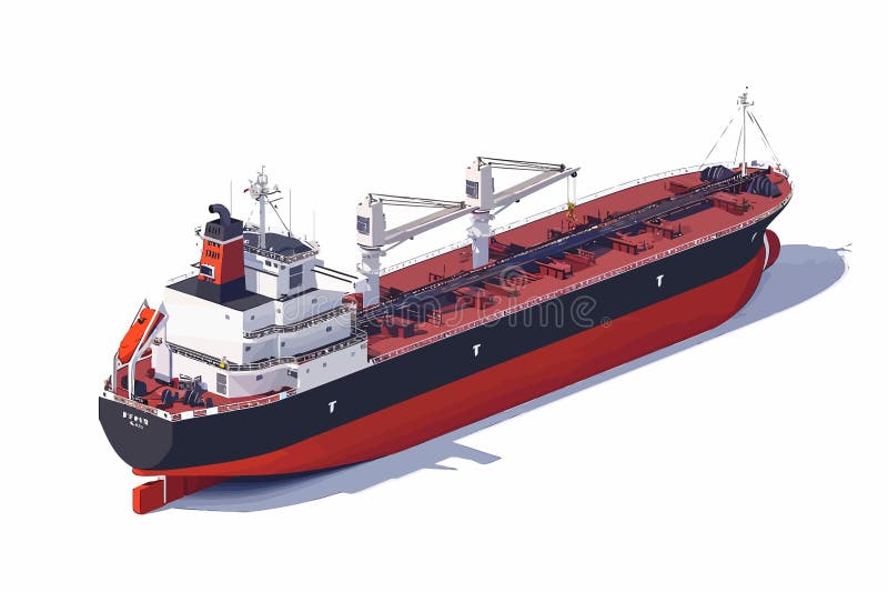 Isometric Cargo Ship Isolated Stock Vector - Illustration of container ...