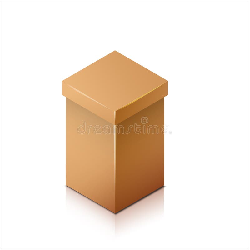 Isometric Carton Packaging Box. 3D Realistic Icons Stock Vector ...