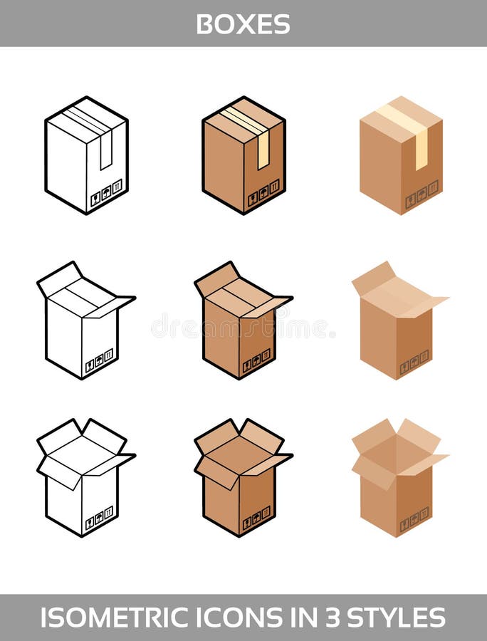 Packaging Box Styles Stock Illustrations – 164 Packaging Box Styles ...