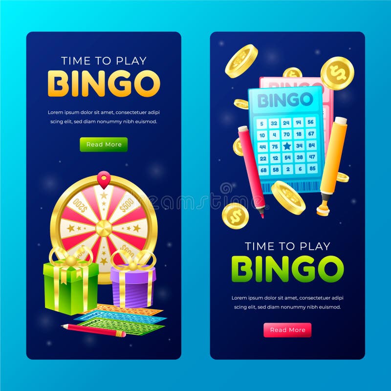Isometric Cartoon Bingo Game Banner Set Stock Illustration ...