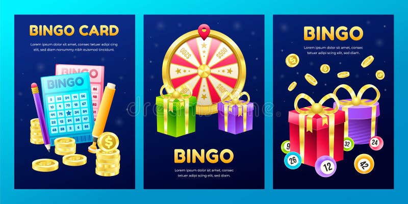 Isometric Cartoon Bingo Game Card Set Stock Illustration - Illustration ...