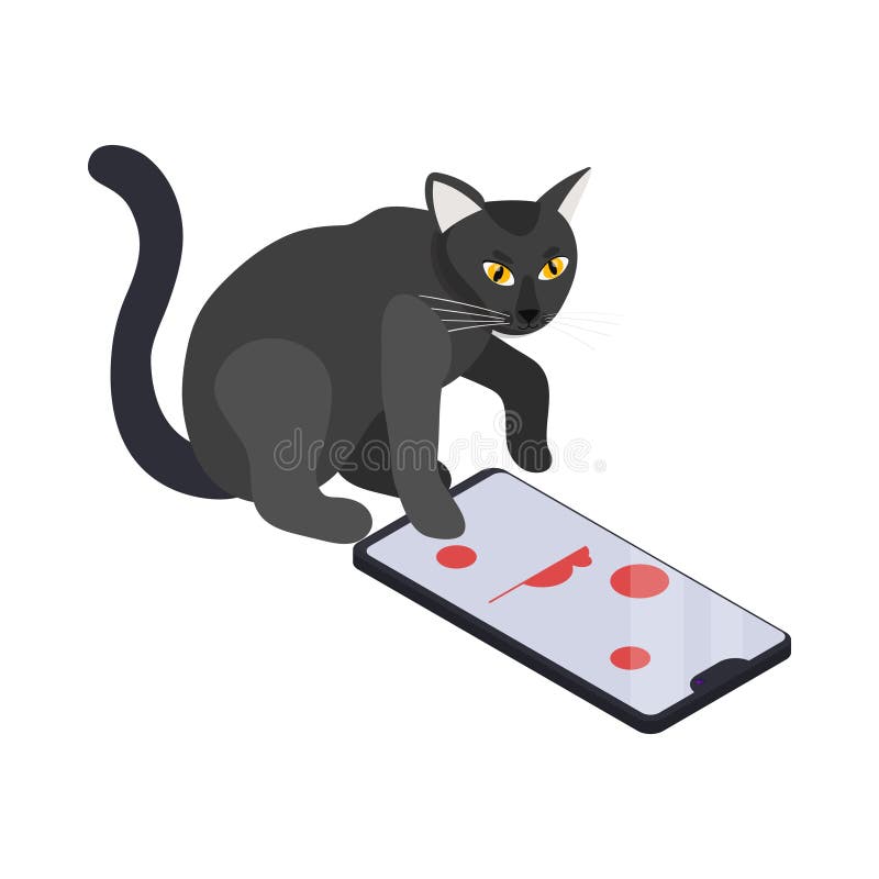 Isometric Cat Playing stock vector. Illustration of mammal - 239080398