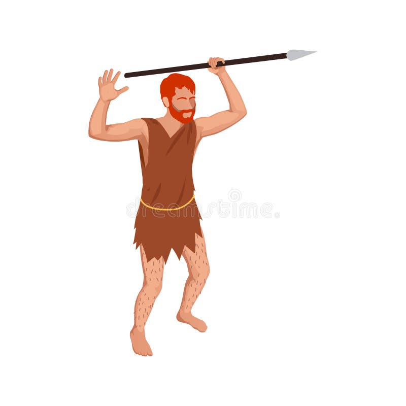 Isometric Caveman Illustration Stock Vector - Illustration of history ...