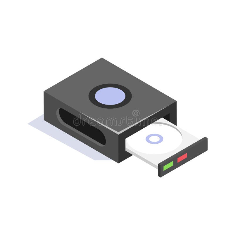 Isometric CD ROM Icon, Ideal for Media, Storage, and Retro Technology ...