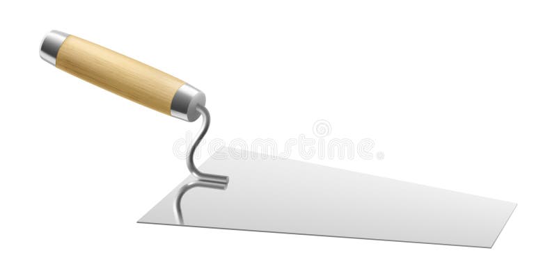 Isometric Cement Trowel Isolated on White Background. Realistic ...