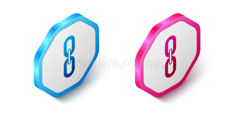 Isometric Chain Link Icon Isolated on White Background. Link Single ...