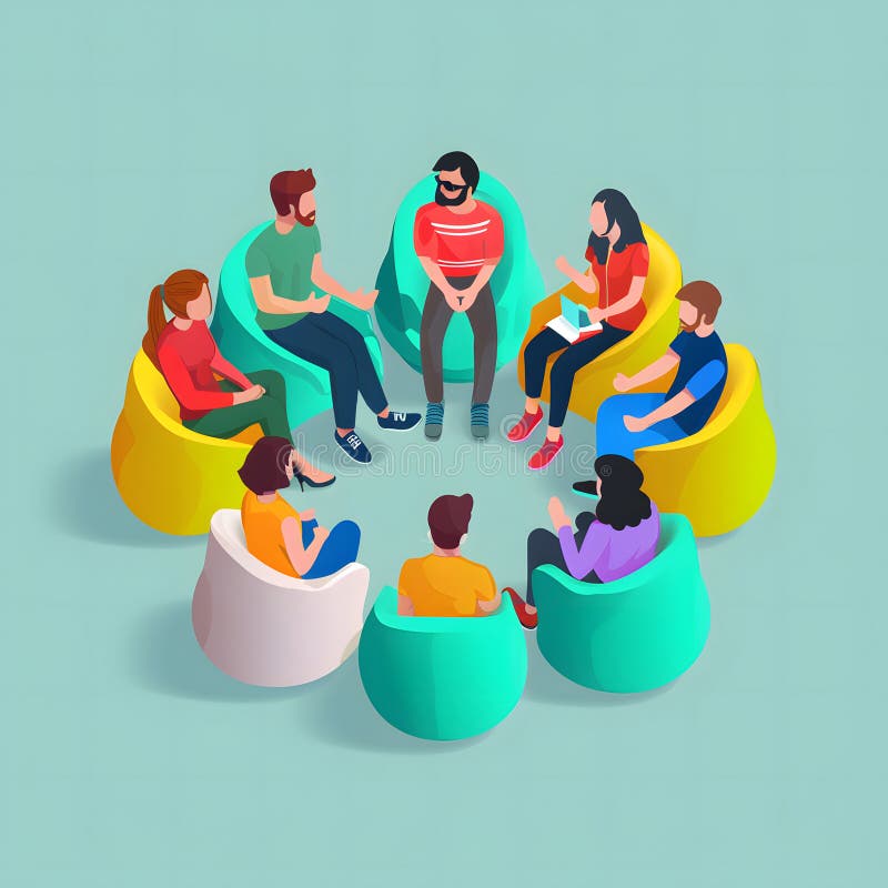 Isometric Character Design Group of People Talking,vector Graphic by ...