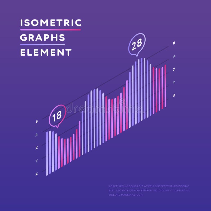 Isometric Chart Showing Statistics Stock Illustration - Illustration of ...