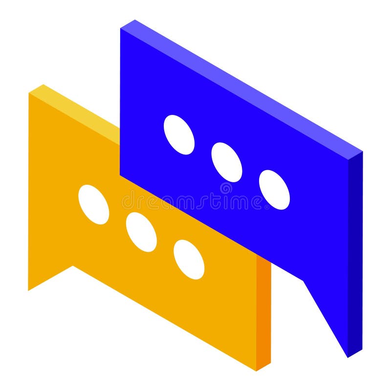 Isometric Chat Bubbles Showing Communication Concept Stock Vector ...