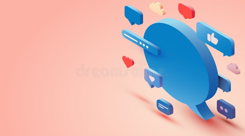 Isometric Chat Bubbles. Social Media Concept Stock Vector ...