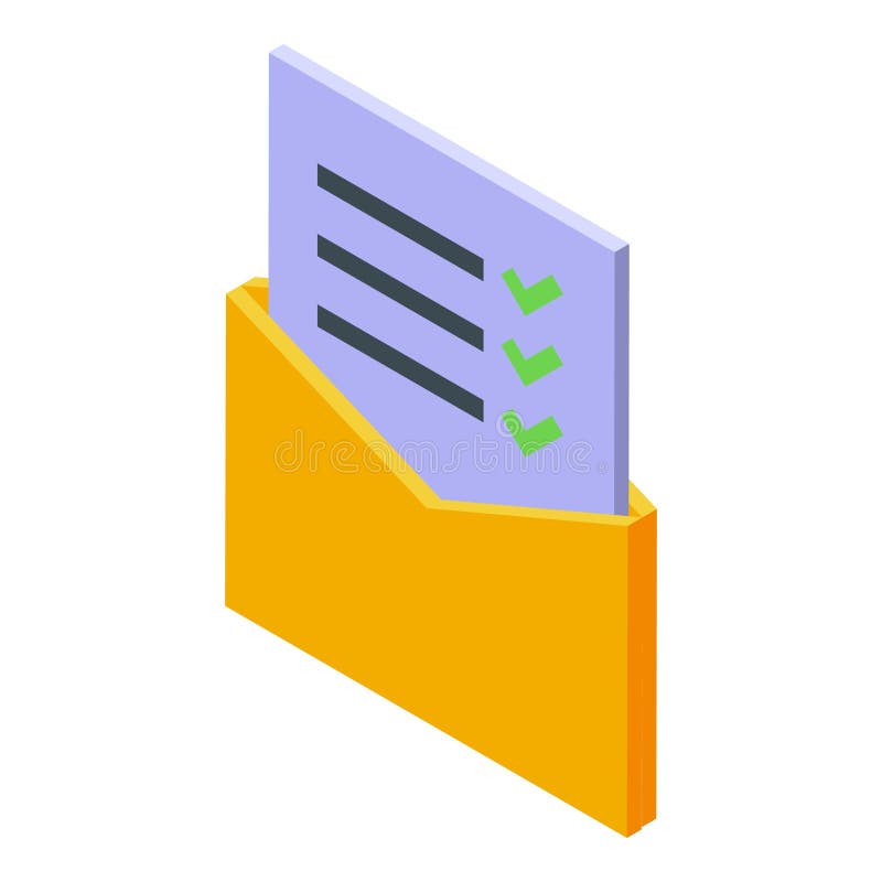 Isometric Checklist in Folder Icon Stock Vector - Illustration of ...