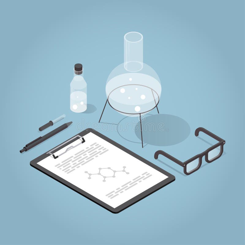 Isometric Chemical Laboratory Illustration Stock Vector - Illustration ...