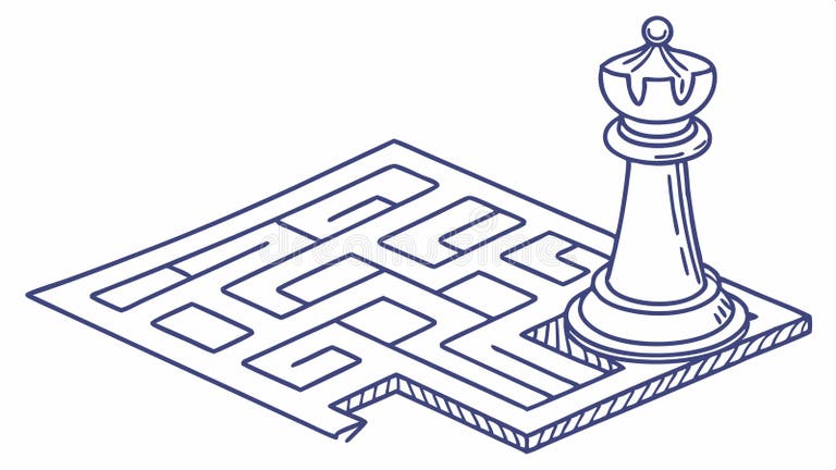 Isometric Chess King Maze, Strategic Puzzle Design, Vector Design ...