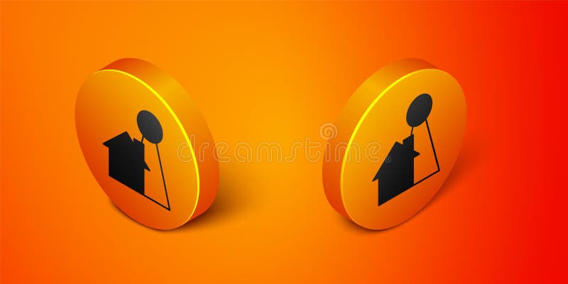 Isometric Chip for Board Game Icon Isolated on Orange Background ...