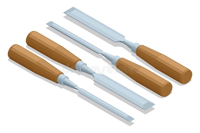 Isometric Chisel. it is a Hand Tool for Woodworking, Carving, or ...