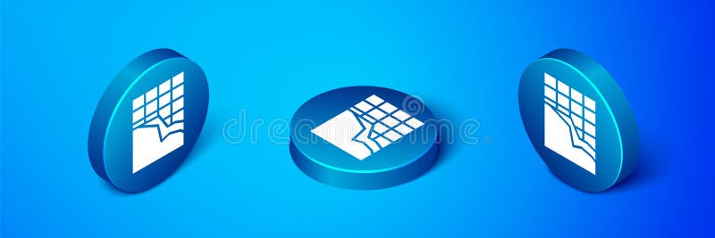 Isometric Chocolate Bar Icon Isolated on Blue Background. Blue Circle ...