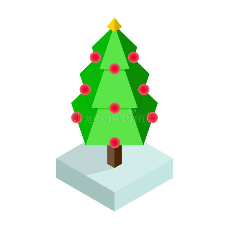 Isometric Christmas Tree Icon. Vector Illustration Stock Vector ...