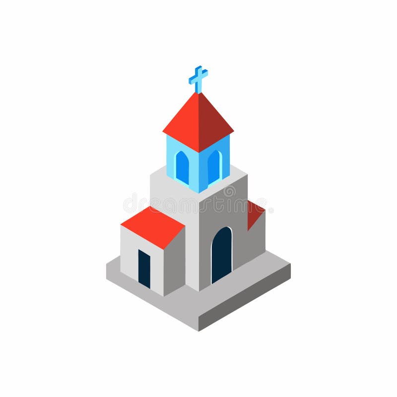 Isometric Church Building Vector Stock Vector - Illustration of cartoon ...