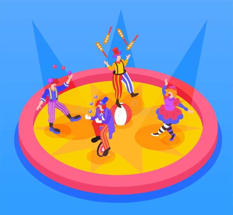 Isometric Circus Performers Infographics Stock Vector - Illustration of stage, line: 282116397