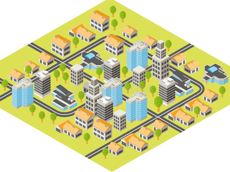 Isometric city stock vector. Illustration of cartography - 47578666
