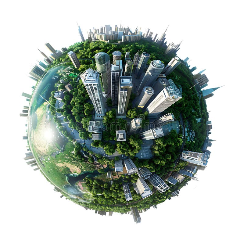Isometric City on a Globe on Transparent Background - Ai Generated ...