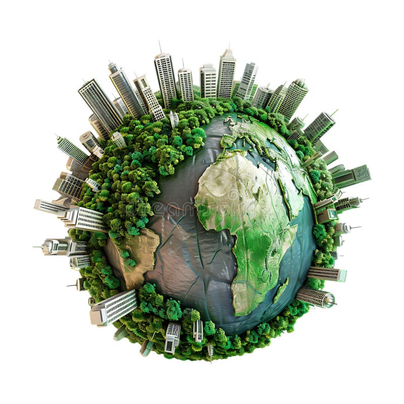 Isometric City on a Globe on Transparent Background - Ai Generated ...