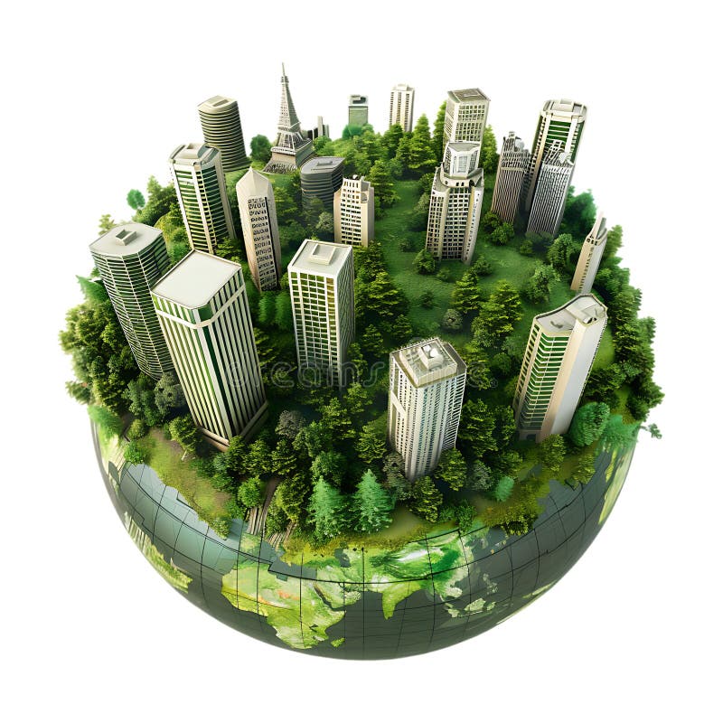 Isometric City on a Globe on Transparent Background - Ai Generated ...
