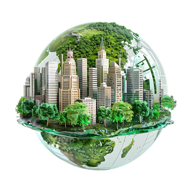 Isometric City on a Globe on Transparent Background - Ai Generated ...