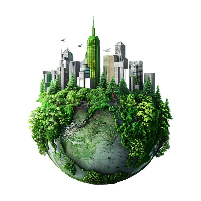 Isometric City on a Globe on Transparent Background - Ai Generated ...