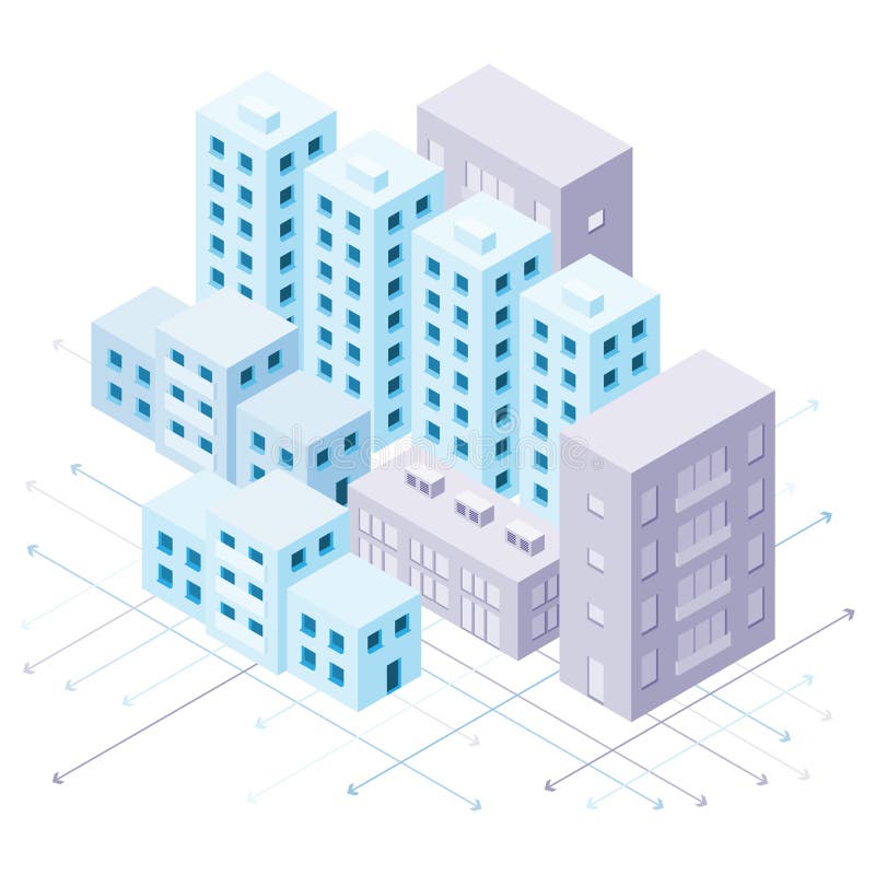 Isometric City Illustration Stock Vector - Illustration of building ...