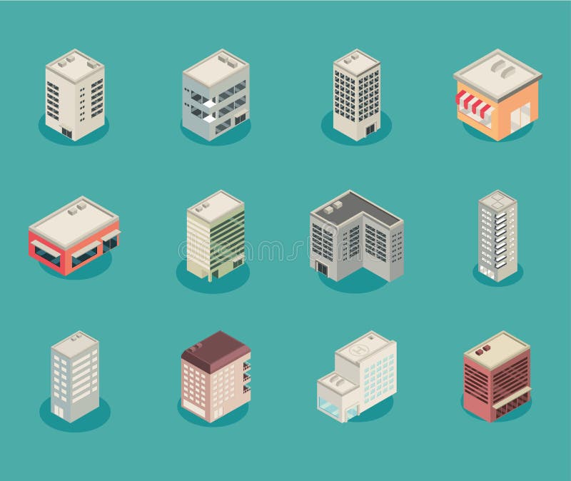 Isometric the City Infrastructure Stock Vector - Illustration of ...