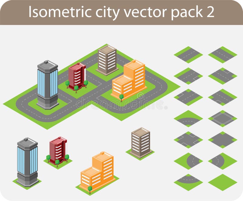 Isometric city pack 1 stock vector. Illustration of cutout - 23331828
