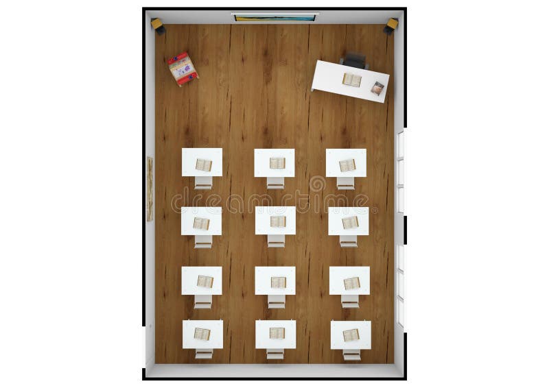 Floor Plan. Class Room Plan. Presentation Isometric Classroom. Stock ...