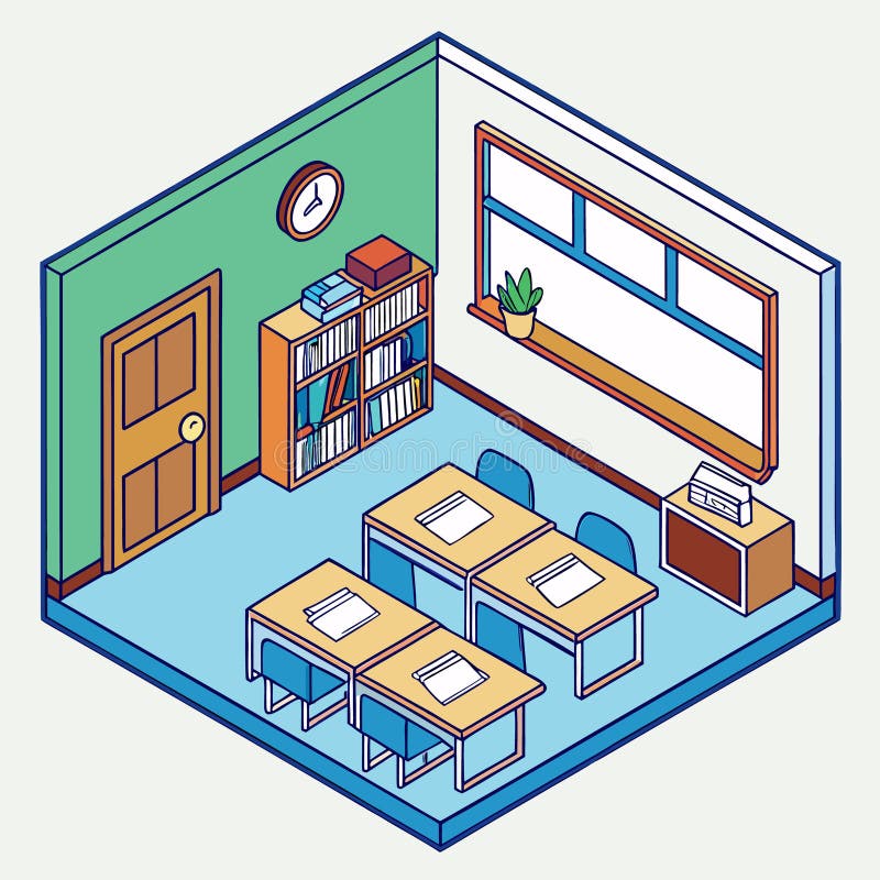 Isometric Classroom View Stock Illustrations – 375 Isometric Classroom ...