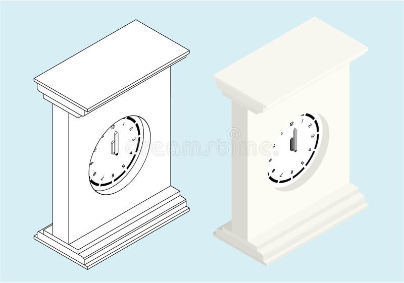 Isometric Clock stock vector. Illustration of dimension - 18977562