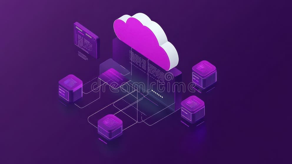 Isometric Cloud Computing Network: Modern Data Infrastructure Illustration Stock Illustration ...