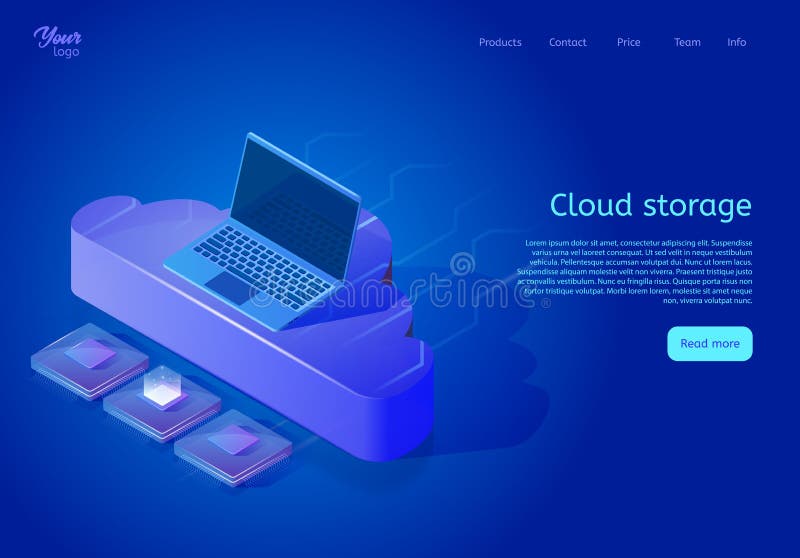Isometric Cloud Data Storage Web Page Template. Stock Vector ... Isometric Cloud Data Storage Web Page Template. Stock Vector ...