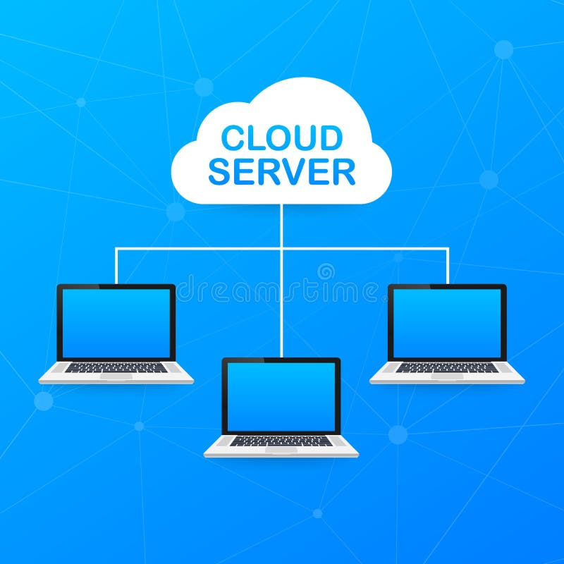 Isometric Cloud Server Illustration. Cloud Network Server Vector ...