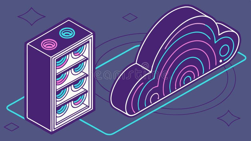Isometric Cloud Server Racks. Digital Data, Cloud Computing, and ...