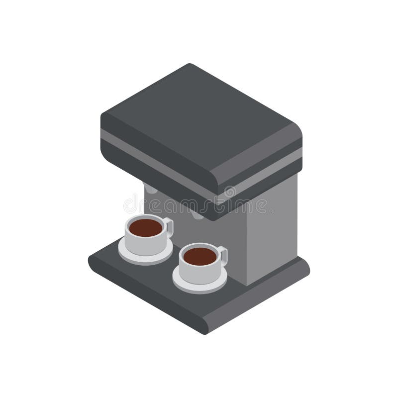 Isometric Coffee Making Machine. Vector Illustration Decorative Design ...