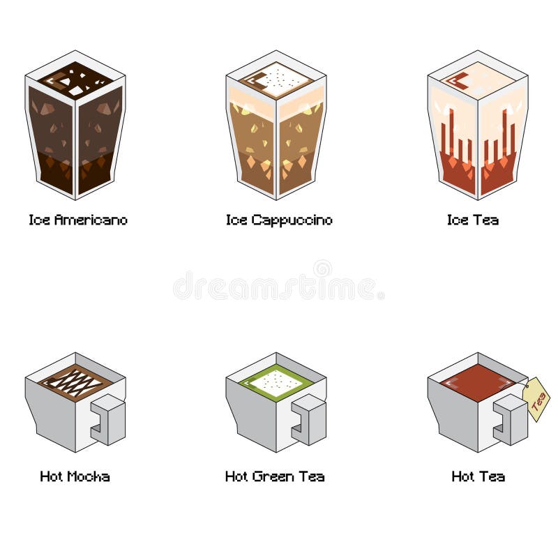 Isometric coffee set B stock vector. Illustration of graphic - 71799361