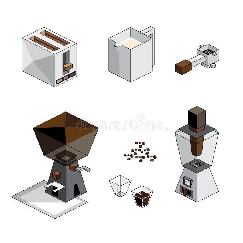 Isometric Coffee Set D Stock Illustrations – 2 Isometric Coffee Set D ...