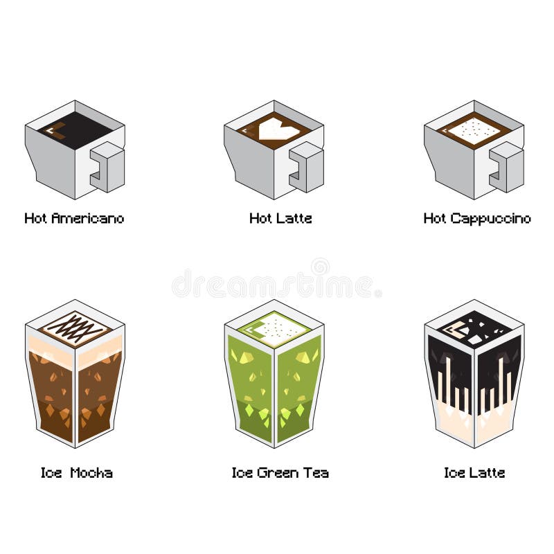 Isometric coffee set a stock vector. Illustration of flat - 71799328