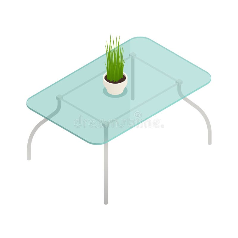 Isometric Coffee Table stock vector. Illustration of glass - 273651205