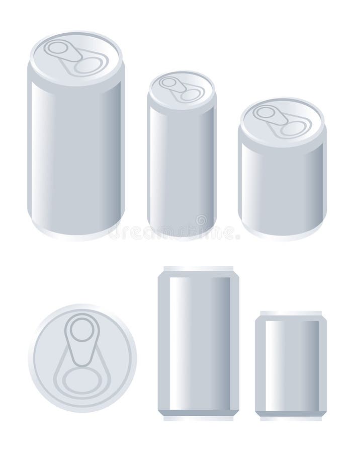 Isometric Collection of Beverage Cans. Various Cylindrical Containers ...
