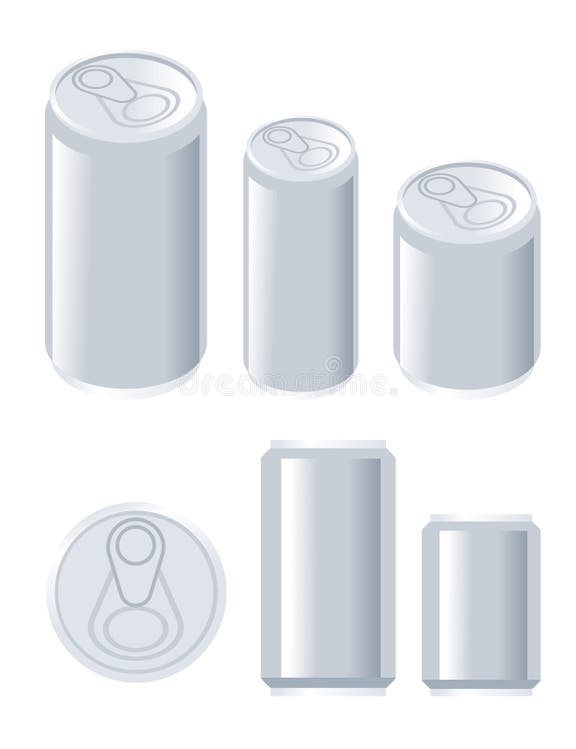 Isometric Collection of Beverage Cans. Various Cylindrical Containers ...
