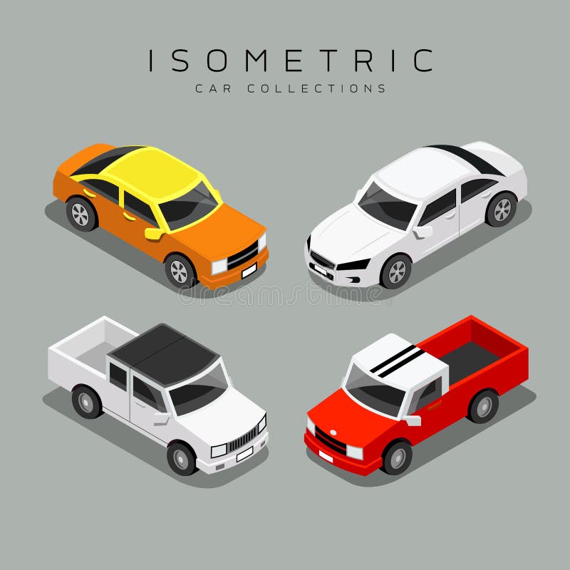 Vector Isometric Car Accident on Road, Vector Illustration Stock Vector ...